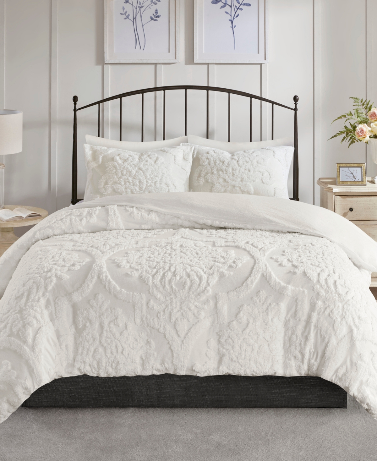 Click here for Madison Park Viola Damask Tufted 3-Pc. Duvet Cover... prices