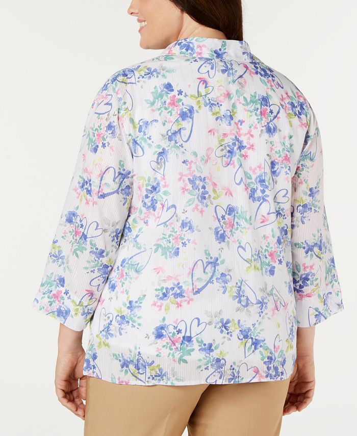 Alfred Dunner Plus Size The Summer Wind Printed Blouse - Macy's