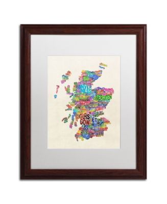 Michael Tompsett 'Scotland Typography Text Map' Matted Framed Art - 16 ...
