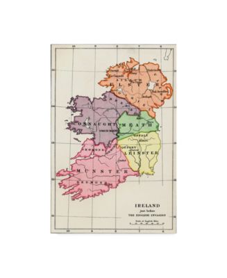 William Brenton Boggs 'Map Of Ireland, 1588 To 1610' Canvas Art - 12" x ...