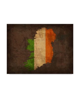 Red Atlas Designs 'Ireland Country Flag Map' Canvas Art - 32" x 24 ...