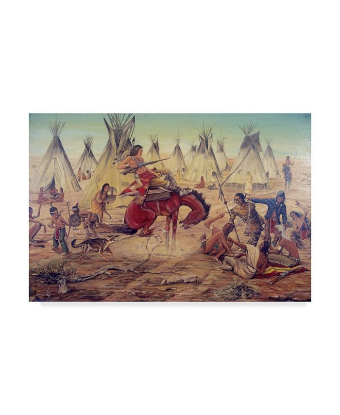 Trademark Global Les Ray 'Indian Bronco' Canvas Art - 47" x 30" - Macy's