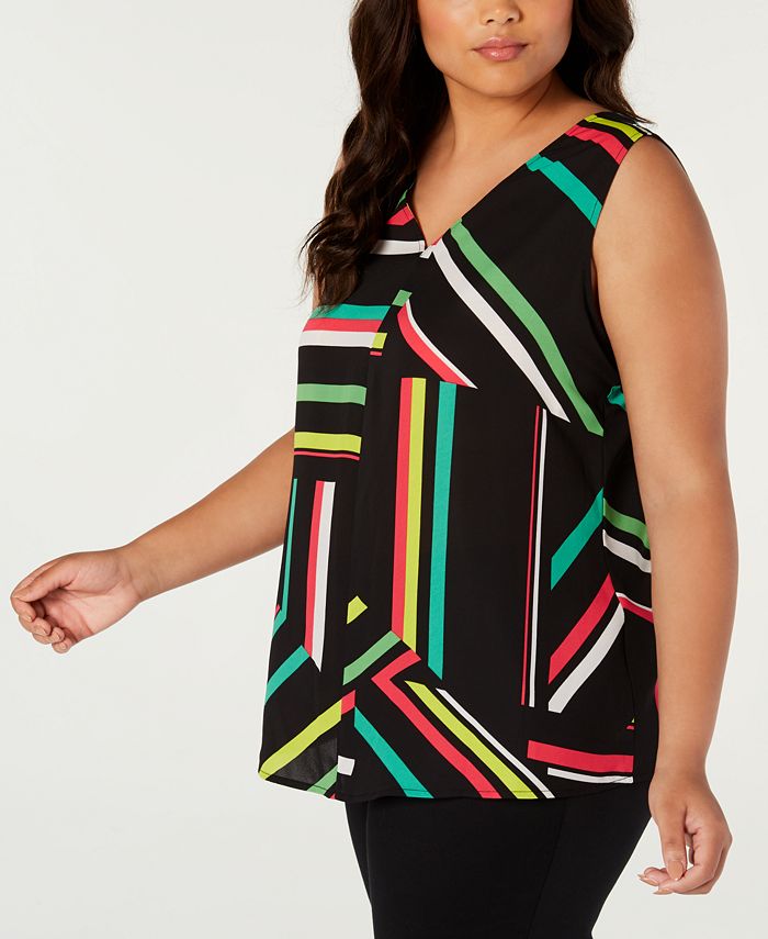 Bar Iii Trendy Plus Size Printed Top Created For Macys Macys