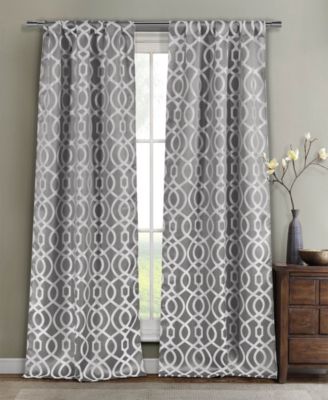 Harris 37" x 96" Trellis Print Curtain Set - Macy's