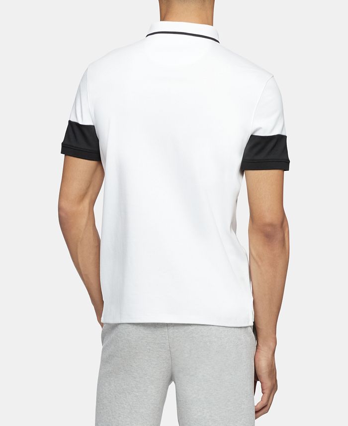 Calvin Klein Men's Regular-Fit Colorblocked Polo Shirt - Macy's