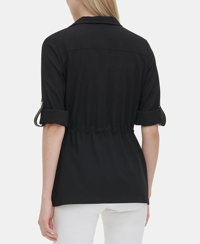 Calvin Klein Drawstring-Waist Jacket - Macy's