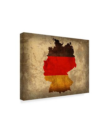 Trademark Global Red Atlas Designs 'Germany Country Flag Map' Canvas ...