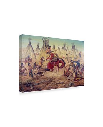 Trademark Global Les Ray 'Indian Bronco' Canvas Art - 47" x 30" - Macy's