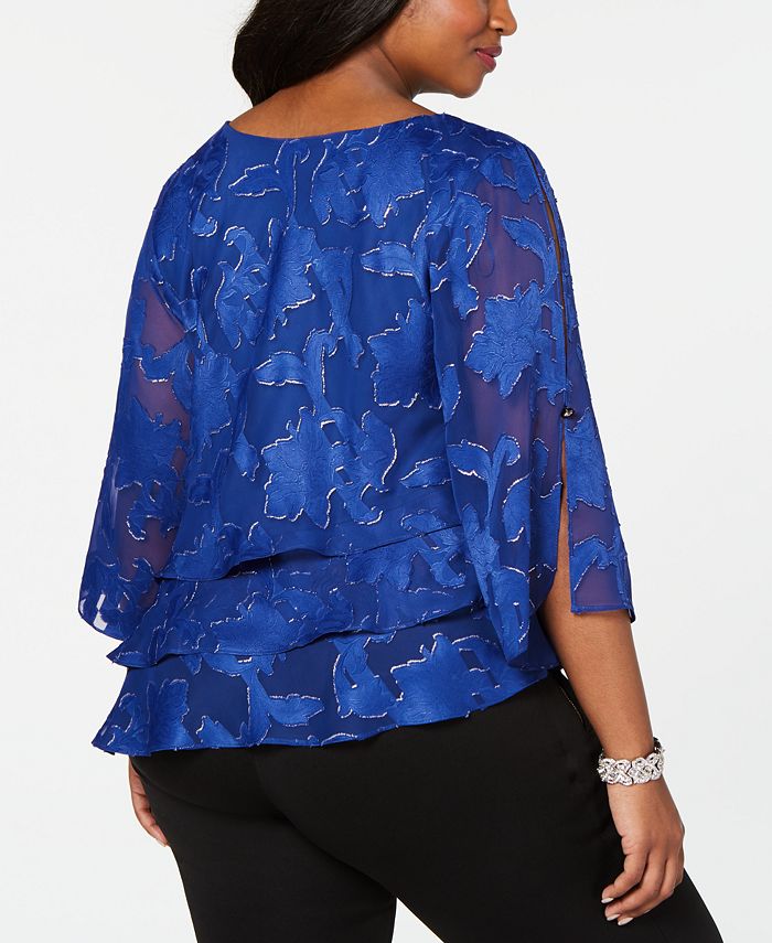 Alex Evenings Plus Size Triple Tiered Asymmetrical Top Macys