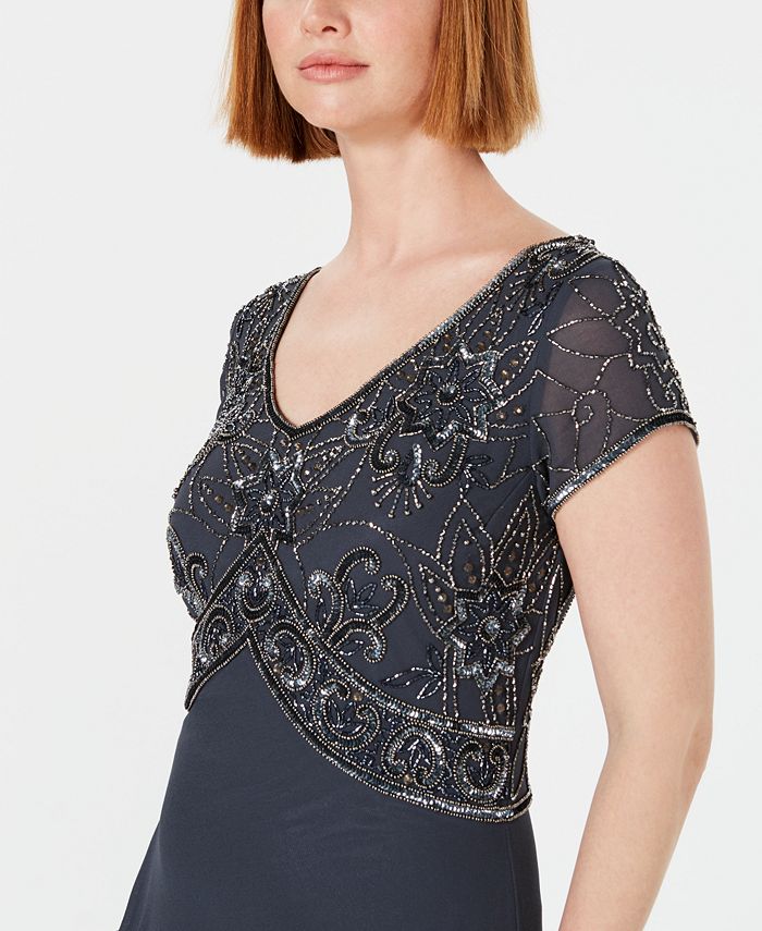 J Kara Embellished Empire-Waist Gown - Macy's