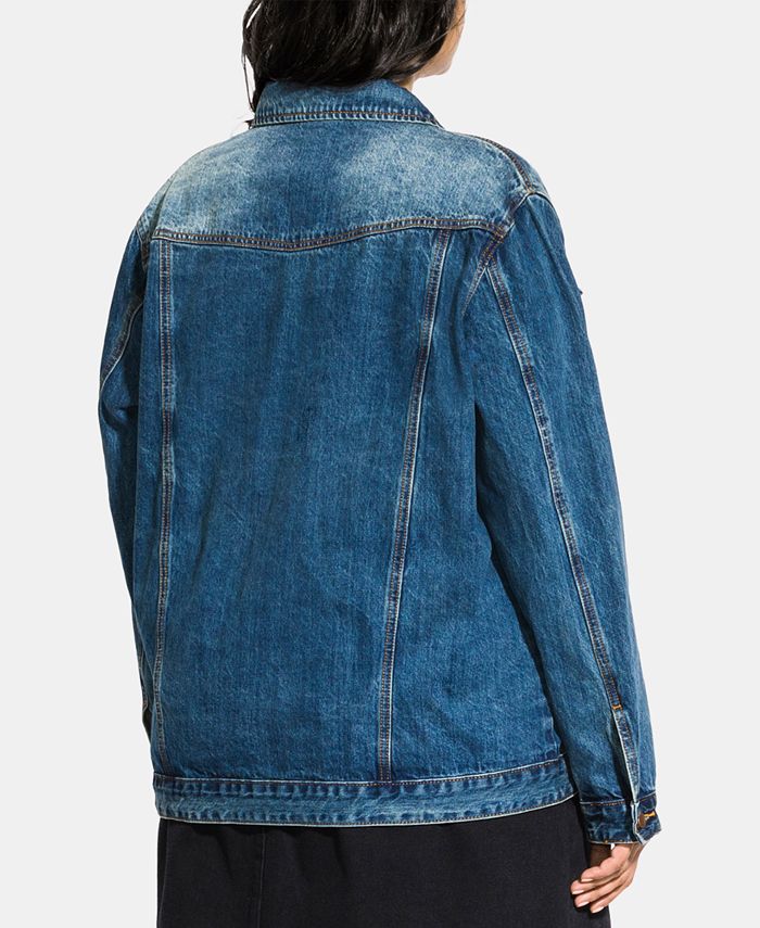 City Chic Trendy Plus Size Vintage-Inspired Boyfriend Jean Jacket - Macy's