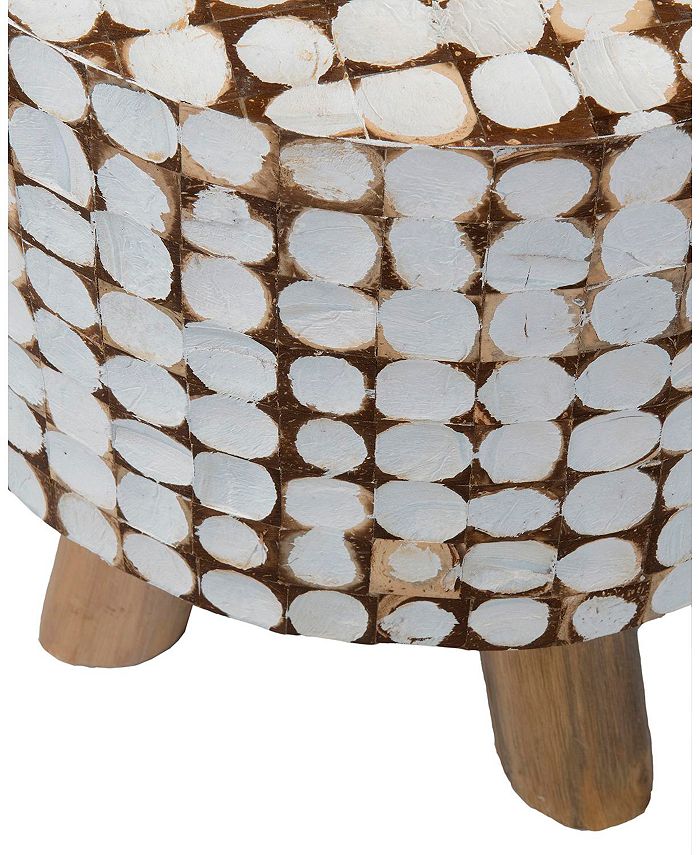 East At Main Dalton Coconut Shell Inlay Stool - Macy's