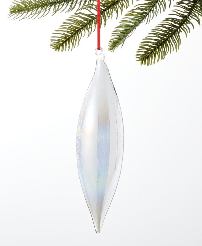 Holiday Lane Snow Daze Iridescent Feather Drop Ornament, Created for ...