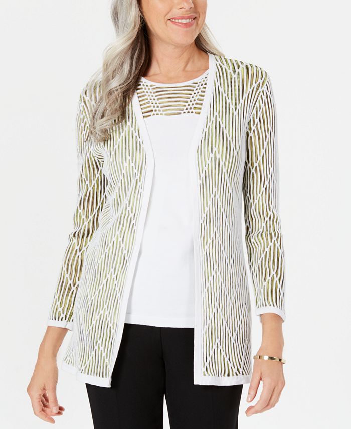 Kasper Petite Open-Front Cardigan - Macy's