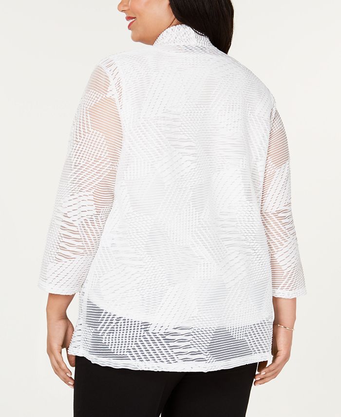 Kasper Plus Size Sheer Cardigan - Macy's