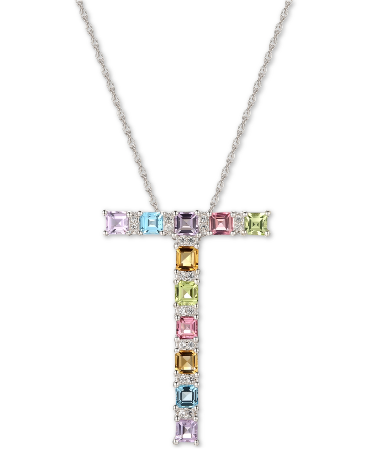 Click here for Multi-Gemstone (3-1/5 ct. t.w.) Initial 18 Pendant... prices