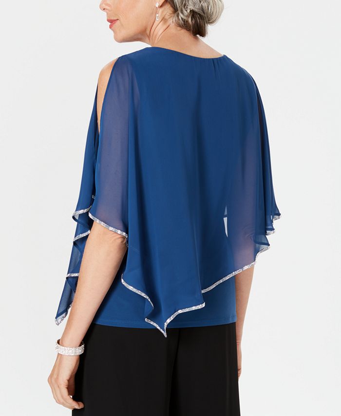 MSK Embellished Chiffon-Overlay Top - Macy's