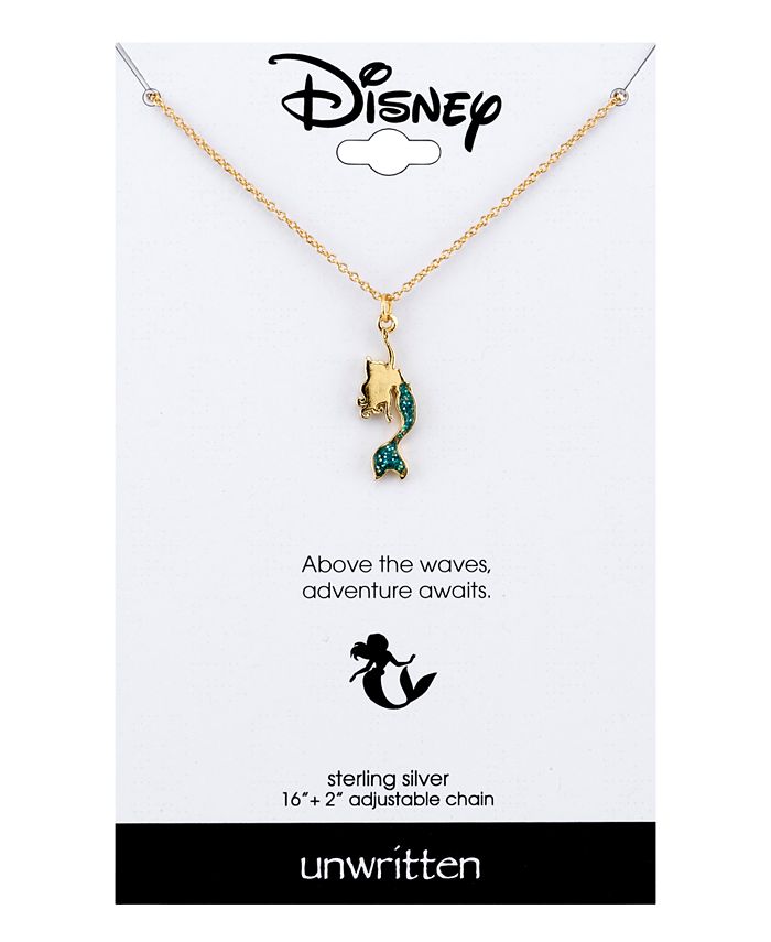 Disney "The Little Mermaid" Necklace in Gold-Tone Sterling Silver for ...
