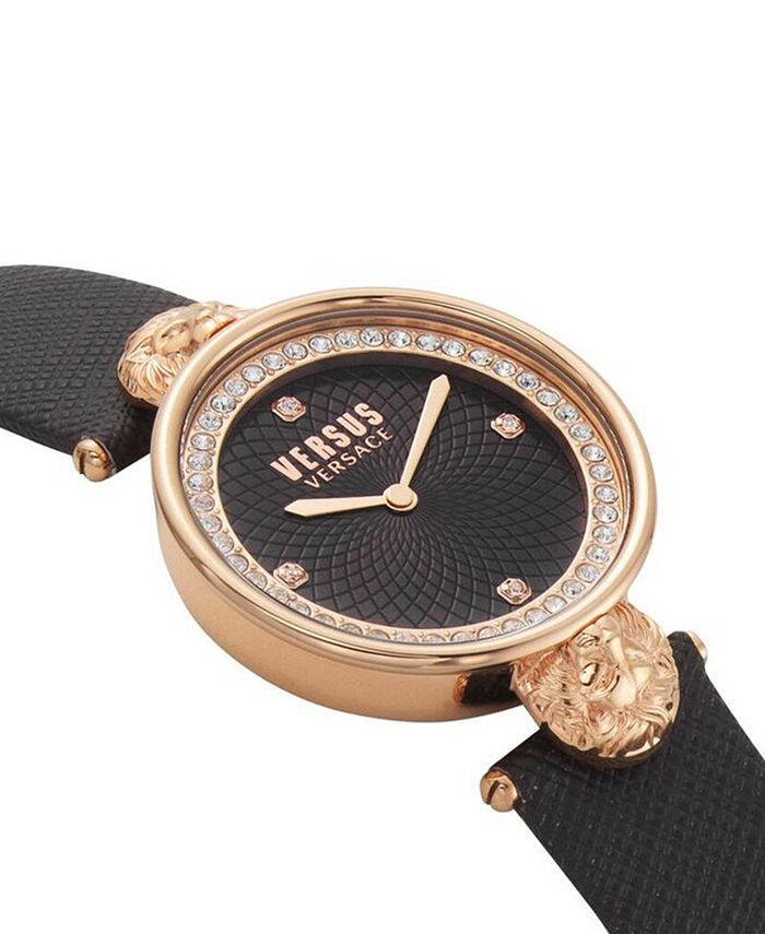Versus Versace Versus Women's Black Leather Strap Watch 18mm - Macy's