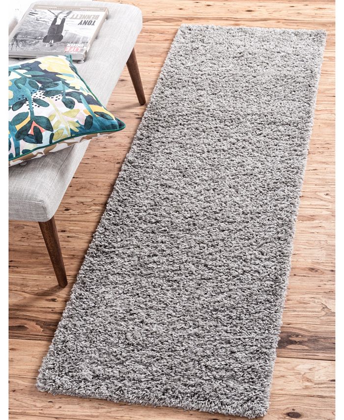 Bridgeport Home Exact Shag Exs1 Cloud Gray 2' 6" x 10' Runner Area Rug ...