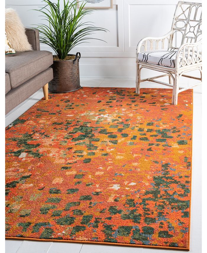 Bridgeport Home Adah Ada1 Orange 9' x 12' Area Rug - Macy's
