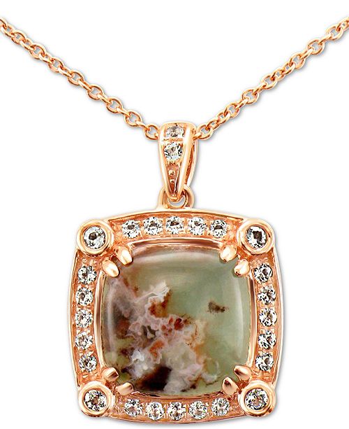 Le Vian Peacock Aquaprase (10mm) & Vanilla Topaz (1/4 ct. t.w.) 20 ...