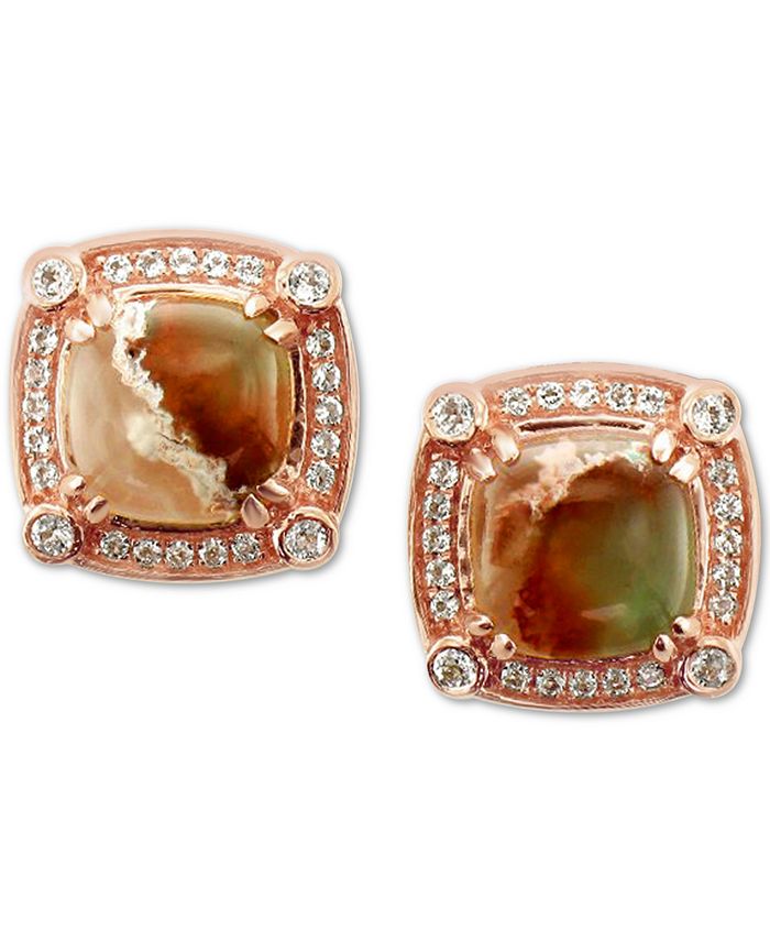 Le Vian Peacock Aquaprase (8mm) & Vanilla Topaz (1/3 ct. t.w.) Stud ...