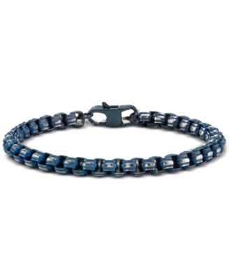 He Rocks Link Chain Bracelet In Blue-Tone Stainless Steel - Macy's