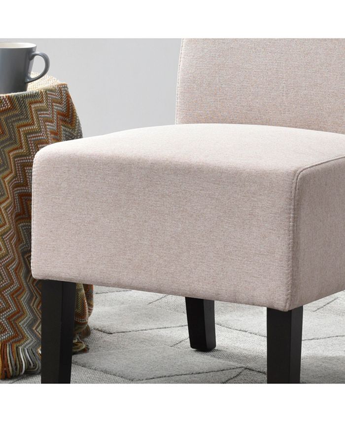 Ac Pacific Modern Upholstered Armless Slipper Chair with Full Back - Macy's