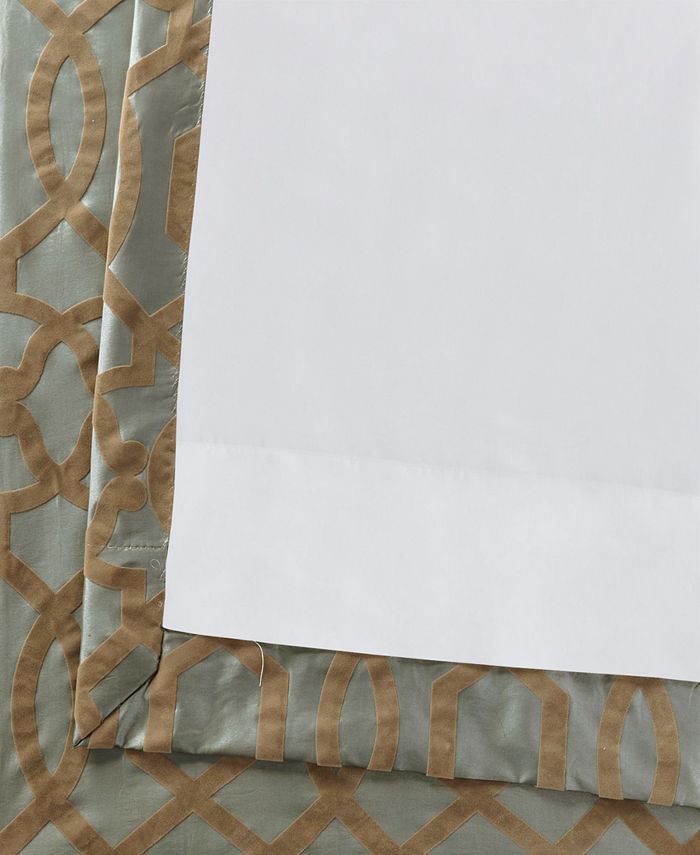 Exclusive Fabrics & Furnishings Filigree Flocked 50" x 120" Curtain ...