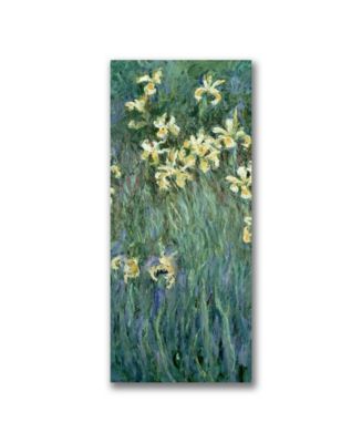 Claude Monet 'The Yellow Irises' Canvas Art - 24" x 12" - Macy's