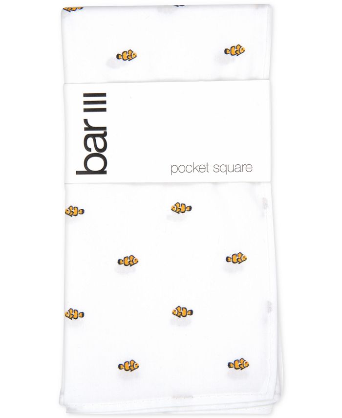 Bar III Men's Clown Fish Print Pocket Square, Created for Macy's - Macy's