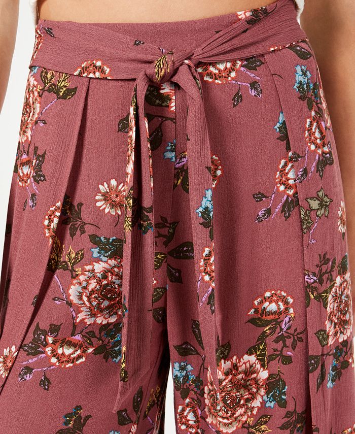 American Rag Juniors' Printed Tulip-Hem Wide-Leg Soft Pants, Created ...