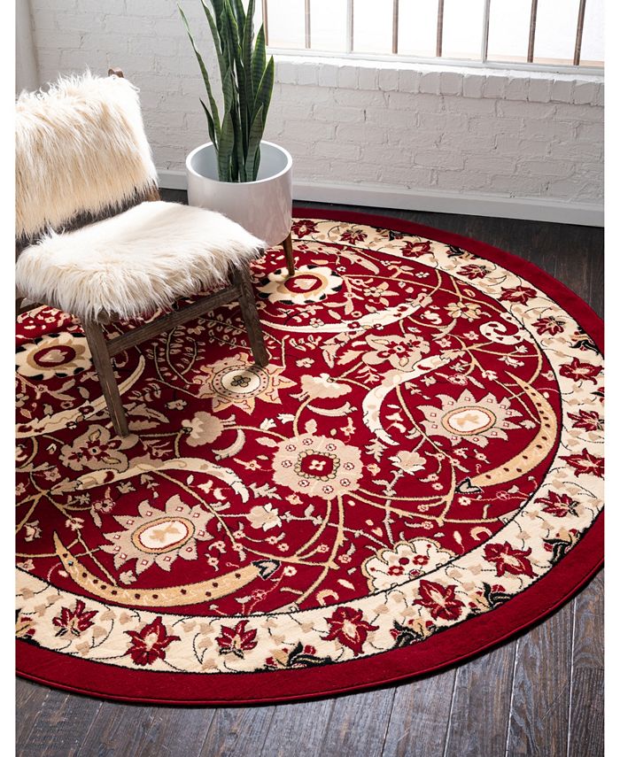Bridgeport Home Aelmoor Ael1 Red 8' x 8' Round Area Rug & Reviews ...