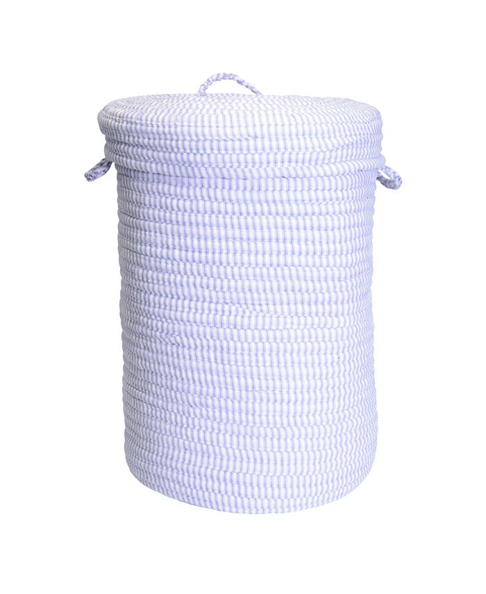 Colonial Mills Ticking Solid Braided Hamper with Lid - Macy's