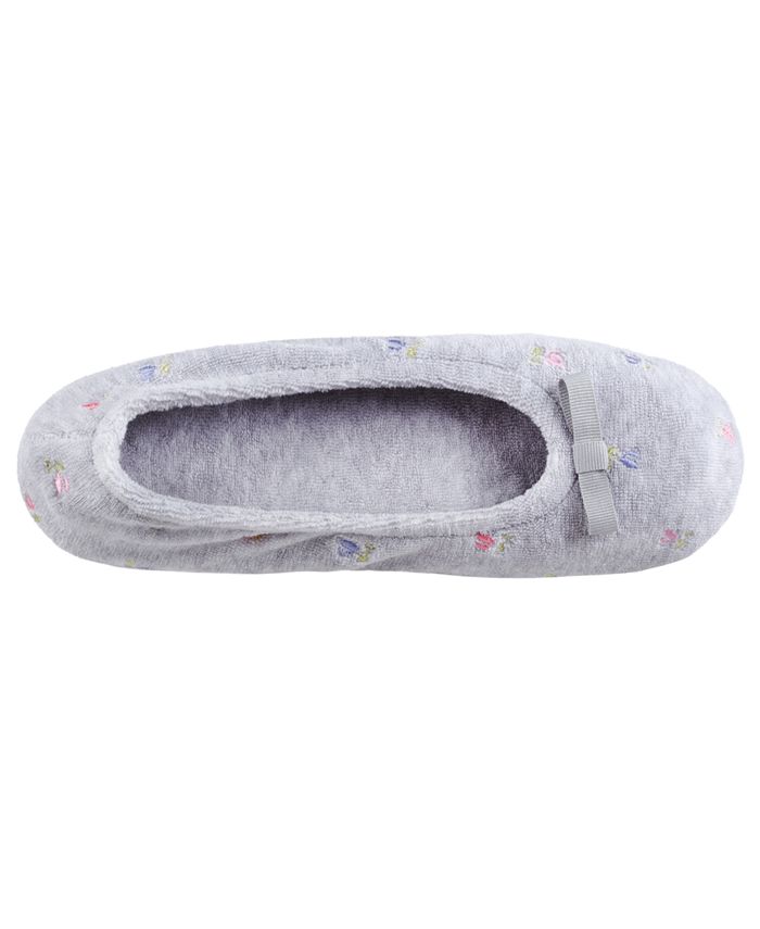 Isotoner Signature Isotoner Embroidered Terry Ballerina Slipper, Online ...