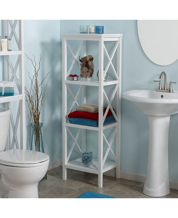 Riverridge Home X Frame Collection 4 Shelf Storage Tower Macys