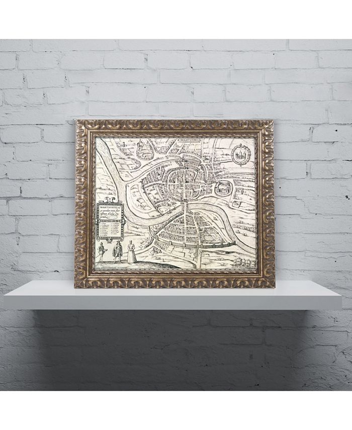 Trademark Global Braun Hogenberg 'Map of Briston 1581' Ornate Framed ...