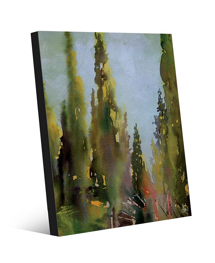 Creative Gallery Watercolor Italian Cedar Trees Portrait Metal Wall Art ...