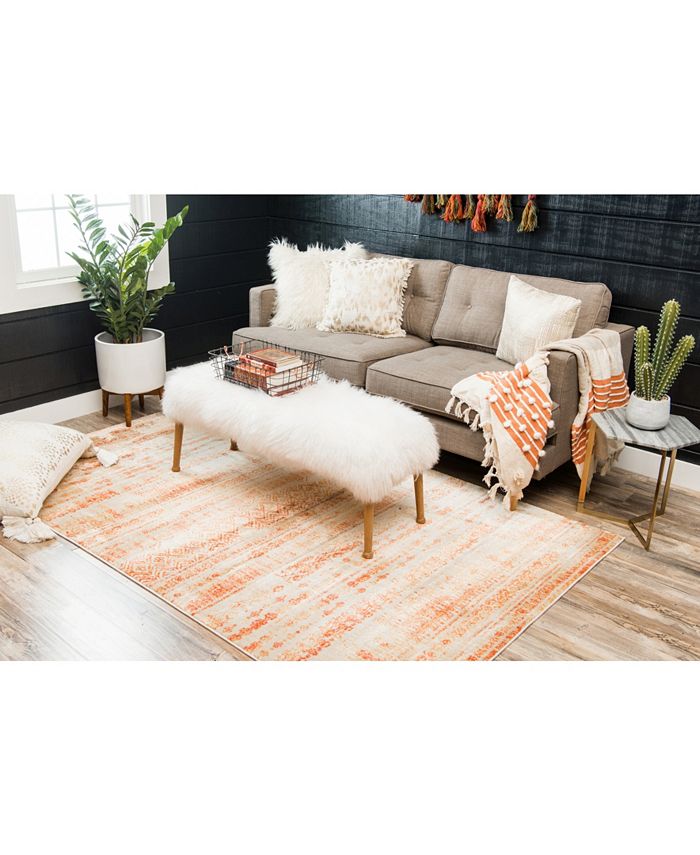 Bridgeport Home Haven Hav2 Orange 4' x 6' Area Rug - Macy's