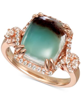 Le Vian® Peacock Aquaprase (12 x 10mm) & Vanilla Topaz (3/8 ct. t.w ...