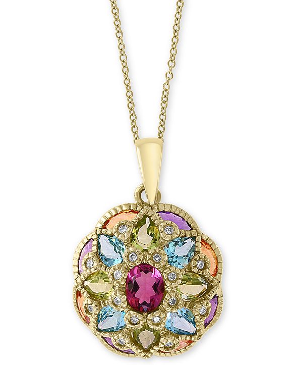 EFFY Collection EFFY® Multi-Gemstone 18" Pendant Necklace (2-3/4 ct. t ...
