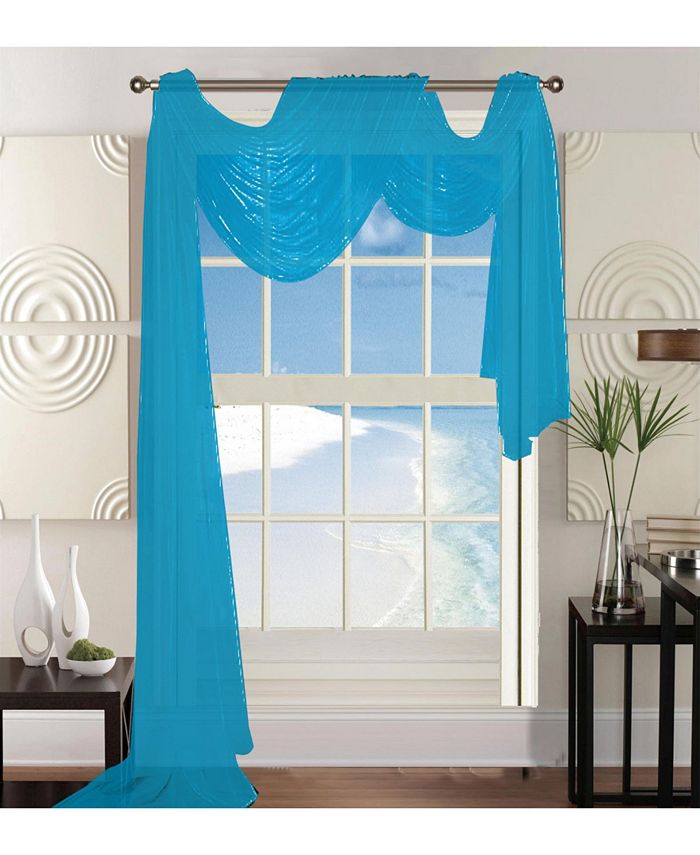 Elegant Comfort Beautiful Window Panel Curtain Sheer Voile Scarf 55" x ...