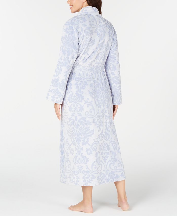 Charter Club Women's Scroll Plush Long Robe, Created for Macy's - Macy's