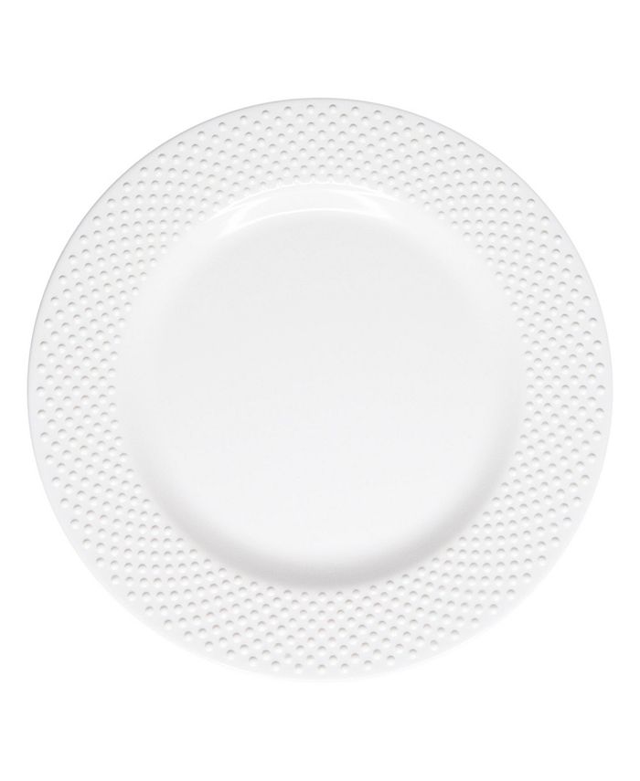222 Fifth Solid Swiss Dots White 12 Piece Melamine Dinnerware Set - Macy's