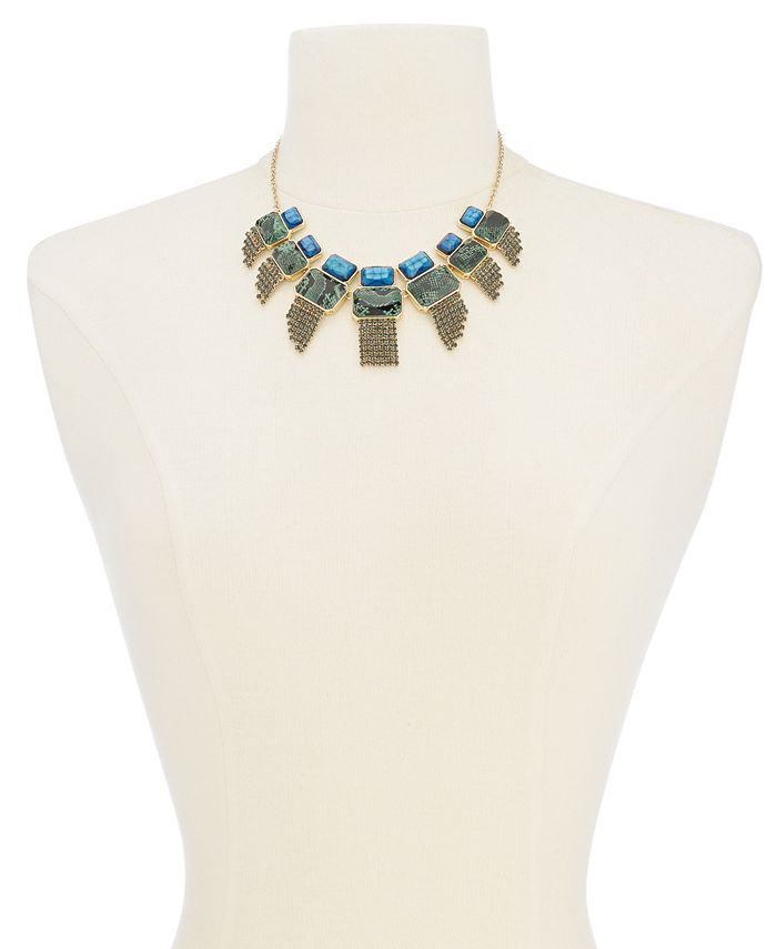 INC International Concepts INC Gold-Tone Stone & Crystal Fringe ...