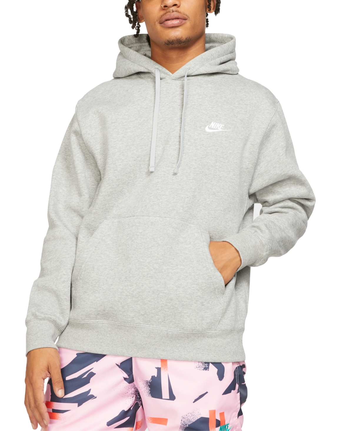 Nike Mens Sportswear Club Fleece Pullover Hoodie - Grey Heather