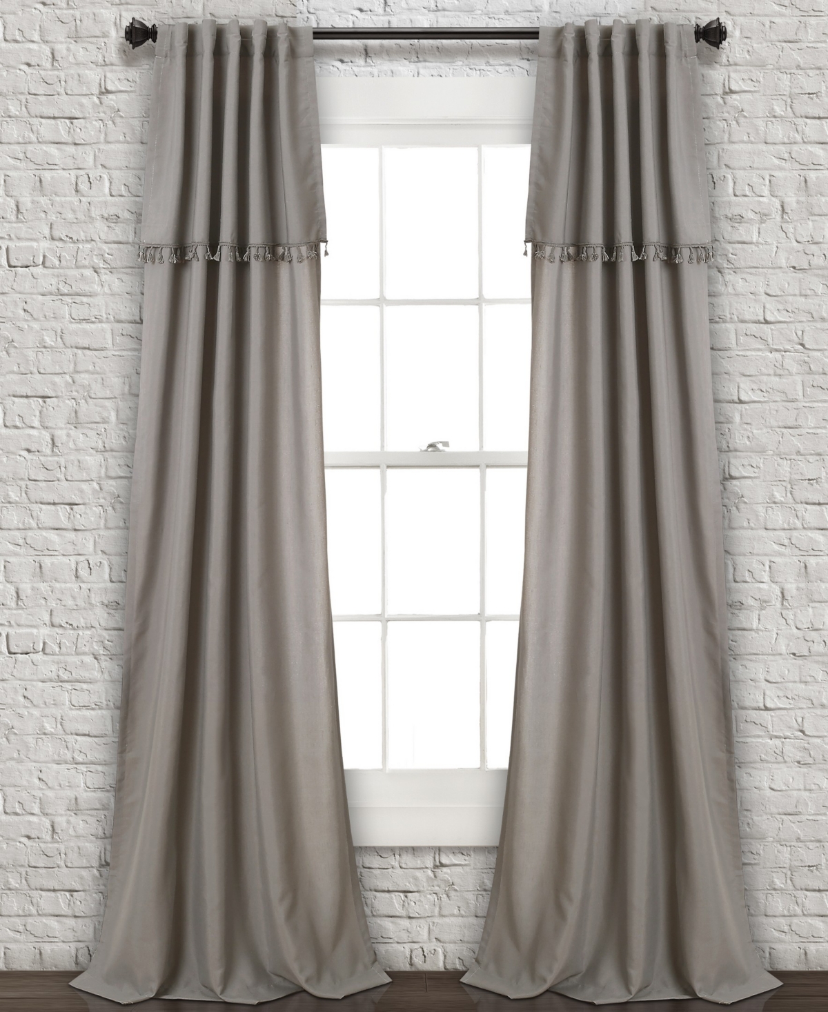 Click here for Lush Decor Ivy Tassel Window Curtain Panels - Grey prices