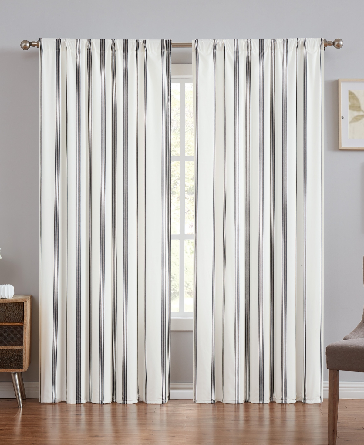 Click here for Truly Soft Millenial Stripe 2 Piece Window Curtain... prices