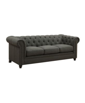 Coaster Home Furnishings Roy Button-tufted Sofa with Rolled Back and ...